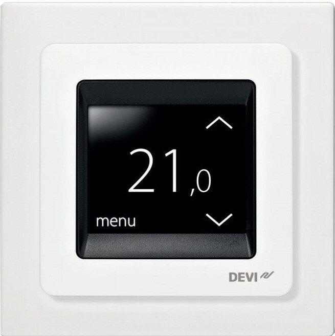 DEVIreg Touch Electric Programmable Thermostat - Pure White - FWDirect